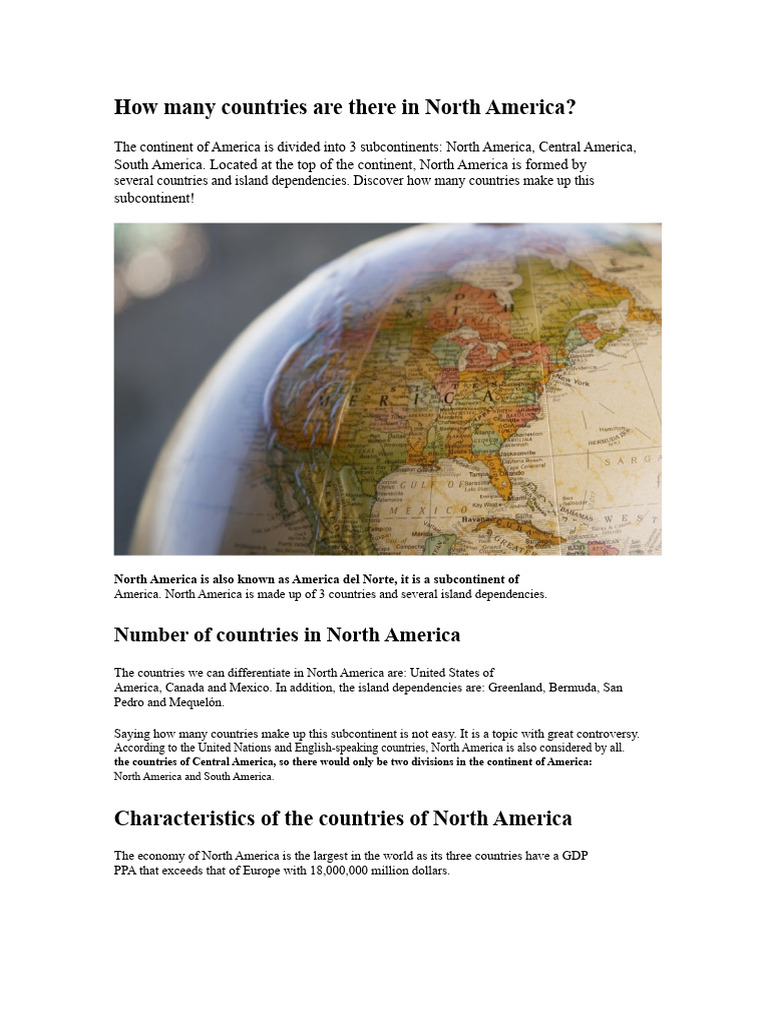 Countries of North America | PDF