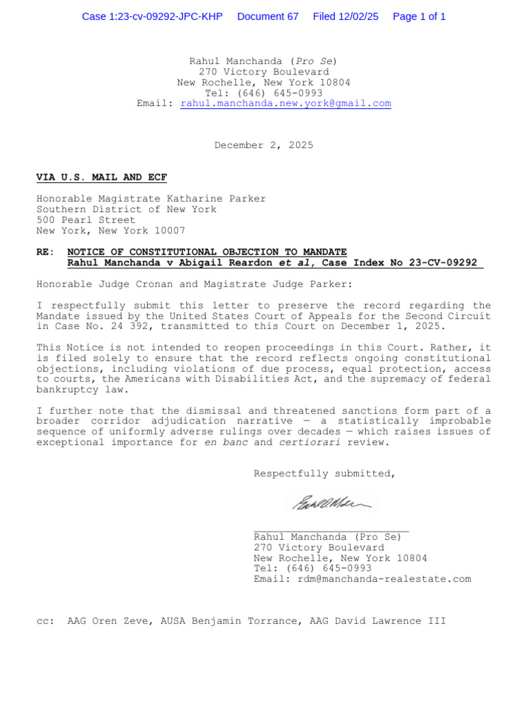 Constitutional Objection Notice Filing | PDF
