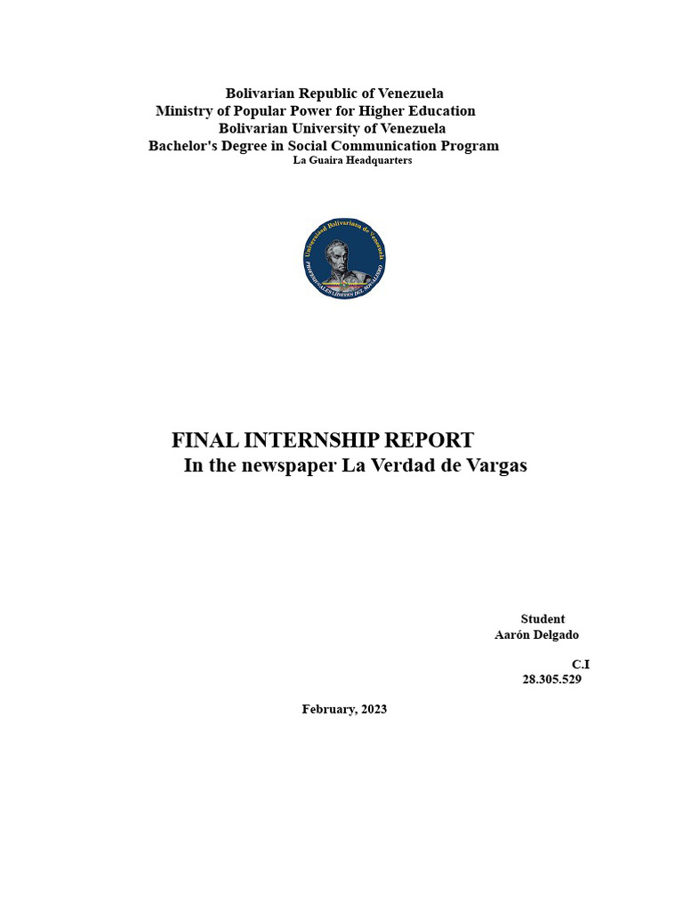 FINAL INTERNSHIP REPORT | PDF | Knowledge | News