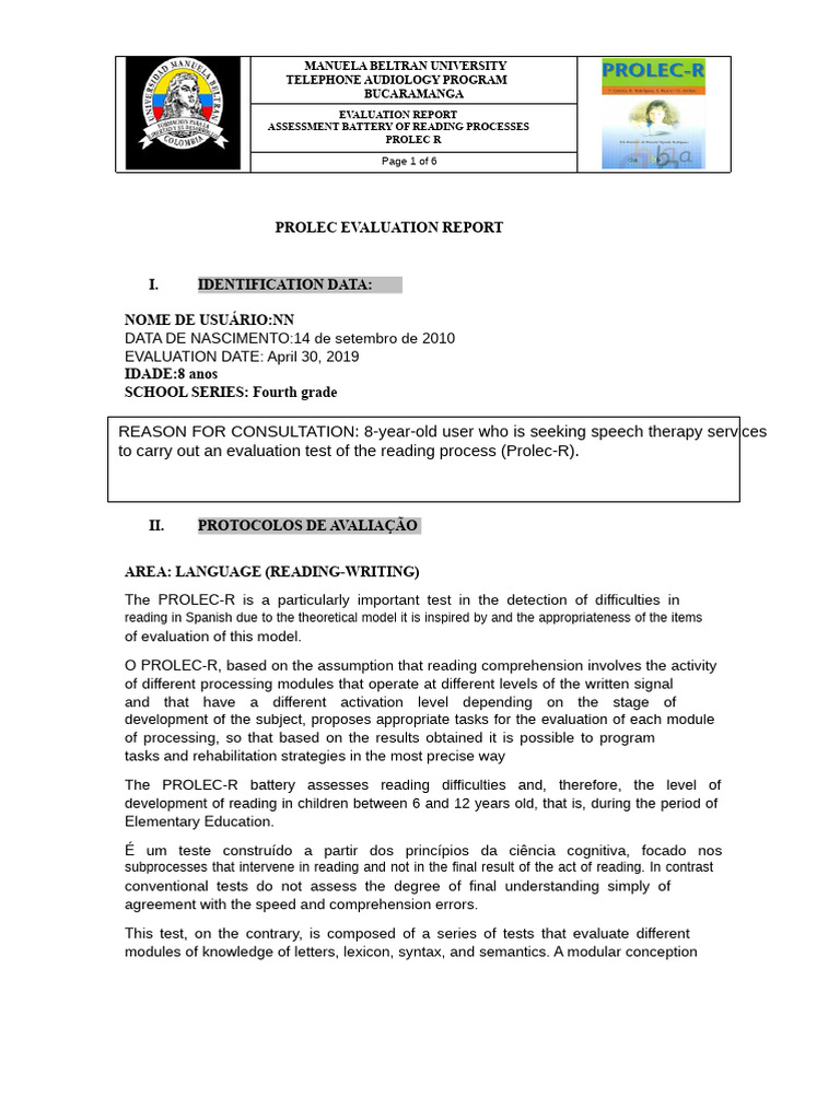 Final Prolec Report Model | PDF | Reading Comprehension | Semantics