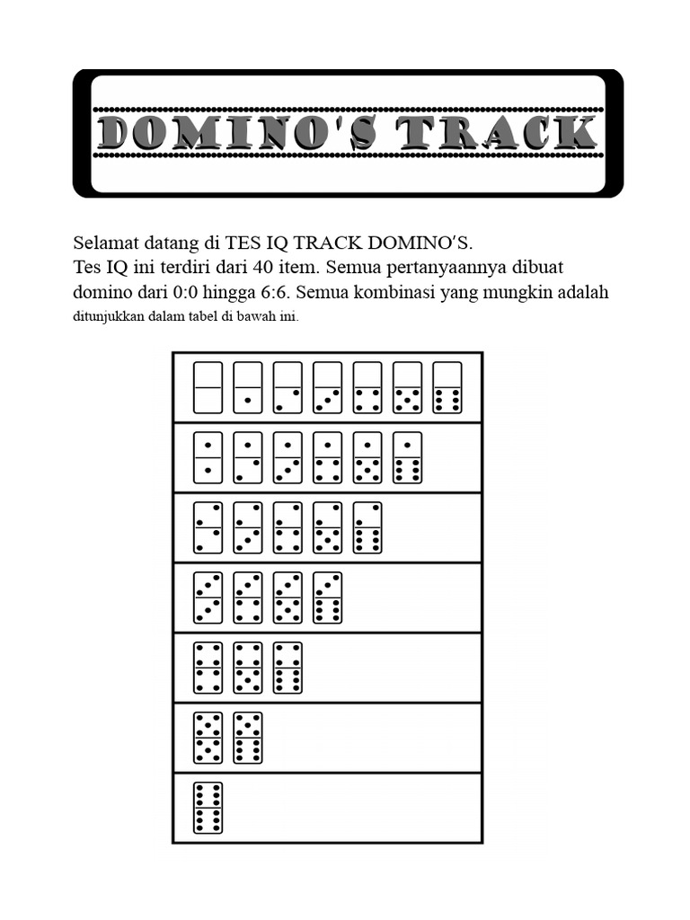 Tes IQ Domino's: Uji Kemampuan Anda | PDF