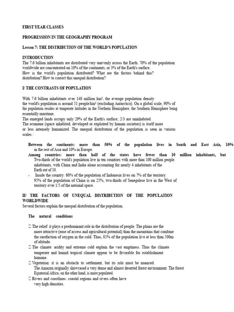 World Population Distribution Factors | PDF | Agriculture | Crop Rotation