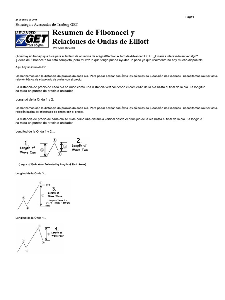 Relaciones Entre Fibonacci y Ondas de Elliott. | PDF | Olas | Comerciante (Finanzas)