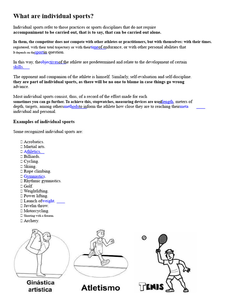 INDIVIDUAL SPORTS | PDF | Sports | Individual Sports