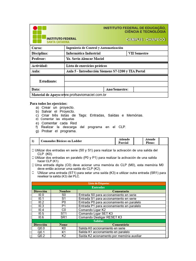 Clase 5 - Introducción Siemens S7-1200 y TIA Portal - Lista de ...