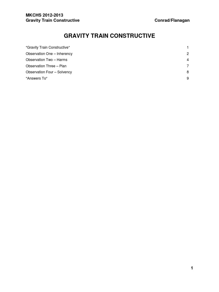 Gravity Train Constructive | PDF | Fossil Fuels | Air Pollution
