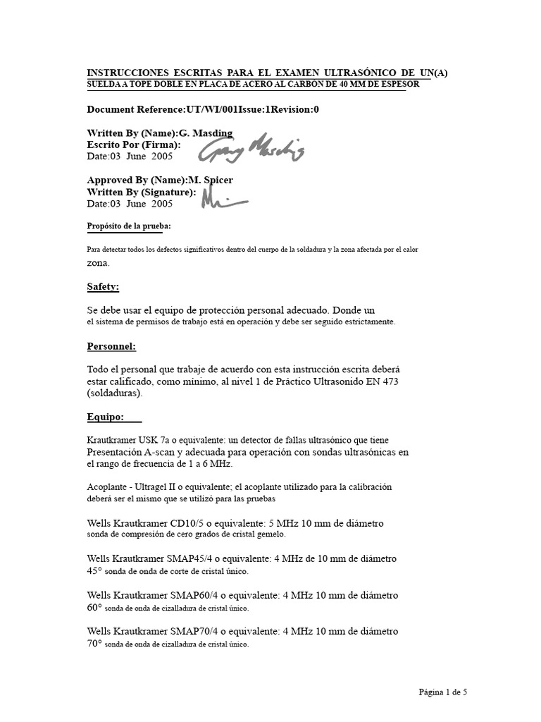 Instrucción escrita | PDF | Soldadura | Construcción