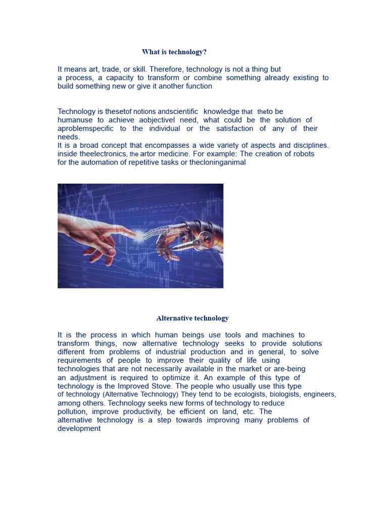 What Is Technology, Alternative, and Productivity? | PDF | Knowledge ...