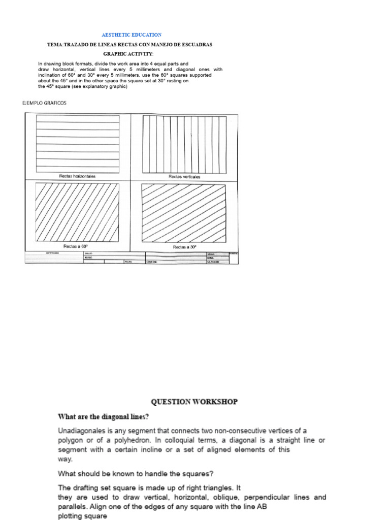 Activity Aesthetic Education Topic Drawing Straight Lines With The Use ...