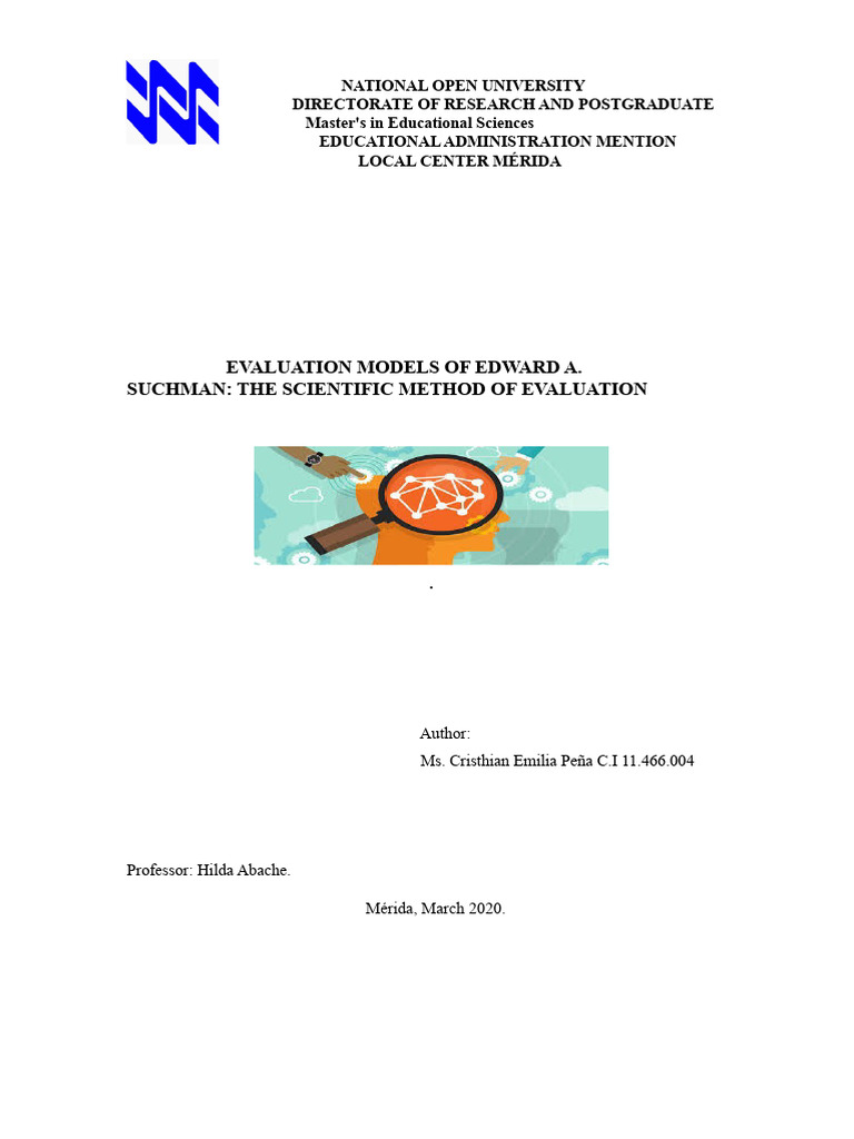 EVALUATION MODELS OF EDWARD A SUCHMAN | PDF | Evaluation | Scientific ...