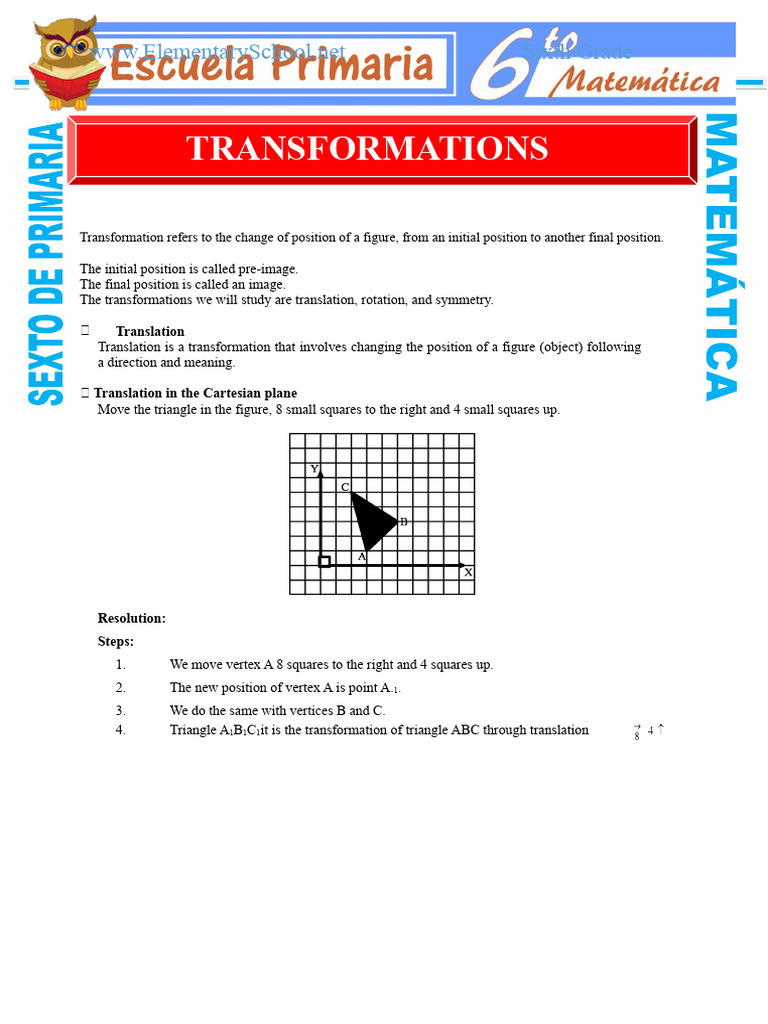 Exercises on Transformations for Sixth Grade | PDF | Triangle | Angle