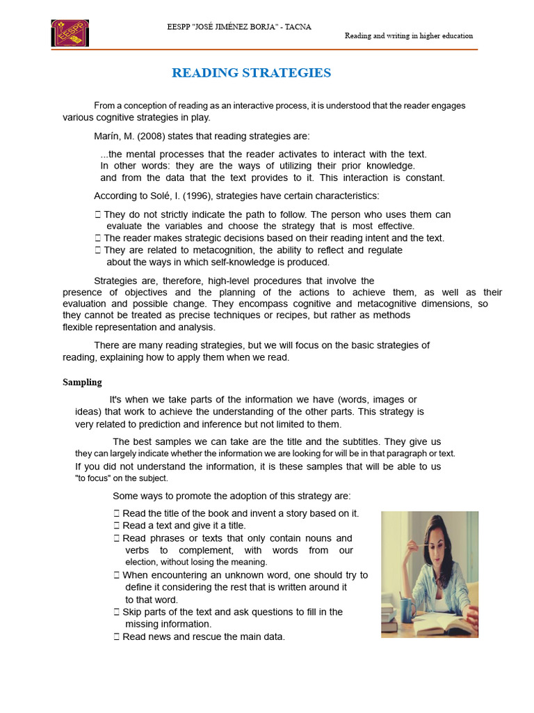 READING STRATEGIES.pdf | PDF | Metacognition | Knowledge