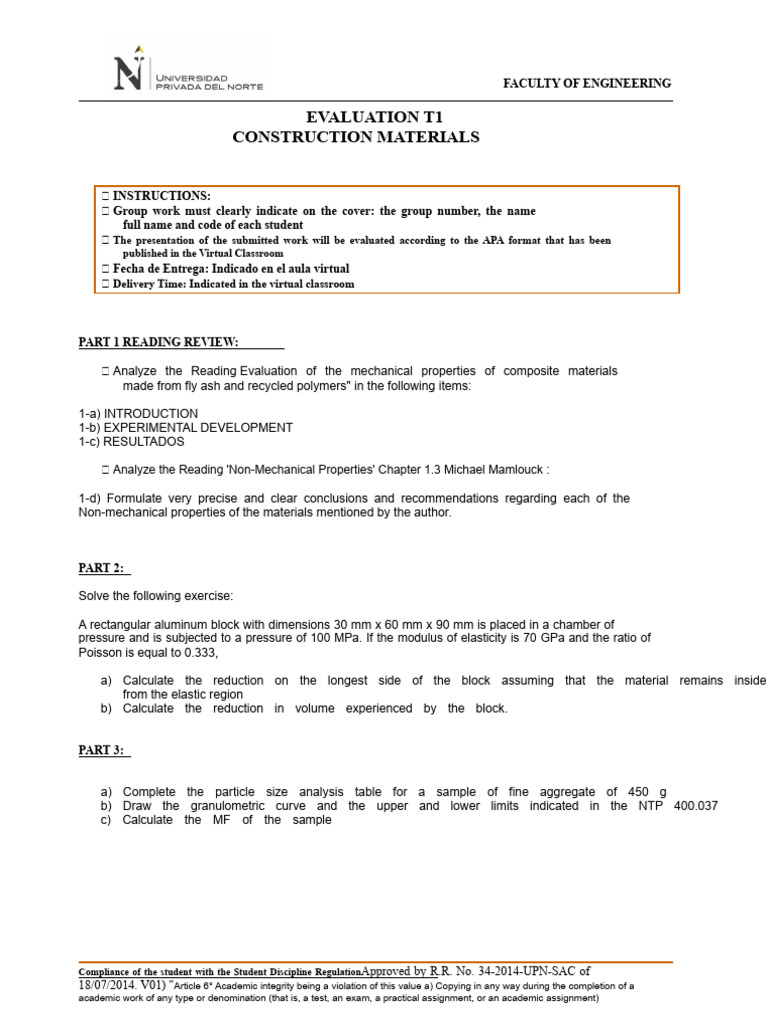 T1 - Construction Materials 5293 | PDF | Elasticity (Physics) | Young's ...