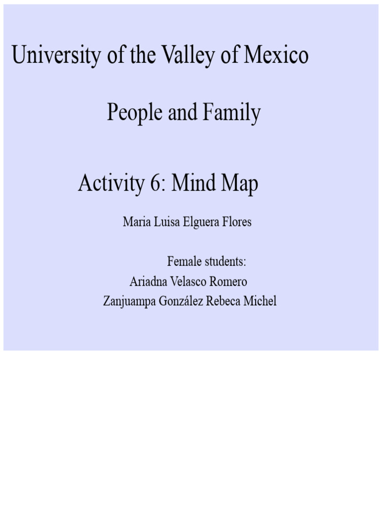 A6 - Eq# PEOPLE AND FAMILY UVM | PDF | Theory | Reality