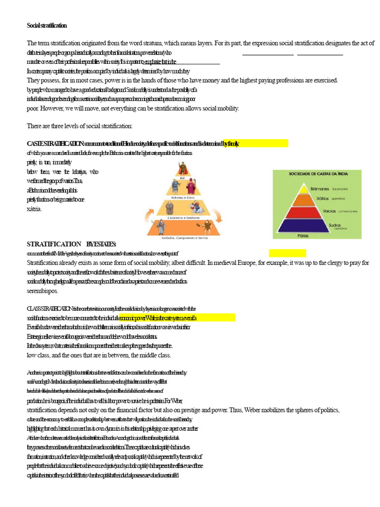 Social stratification | PDF | Social Stratification | Social Status