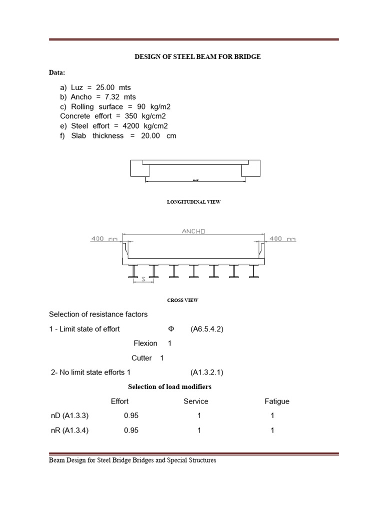 Steel Beam Design for Bridges | PDF | Beam (Structure) | Bridge
