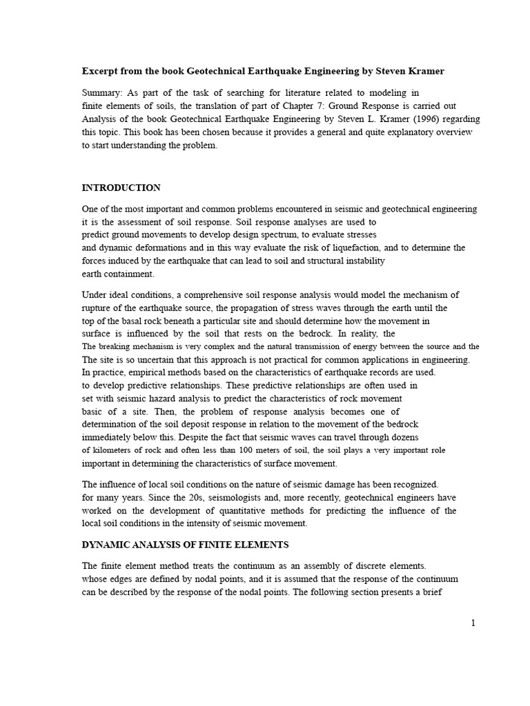 Finite Elements Applied To Soils - Kramer | PDF | Matrix (Mathematics ...