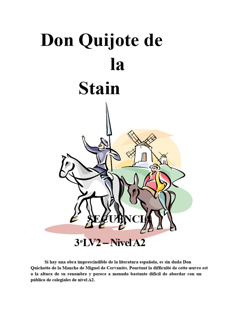 Don Quijote: Secuencia Interdisciplinaria A2 | PDF | Don Quijote ...