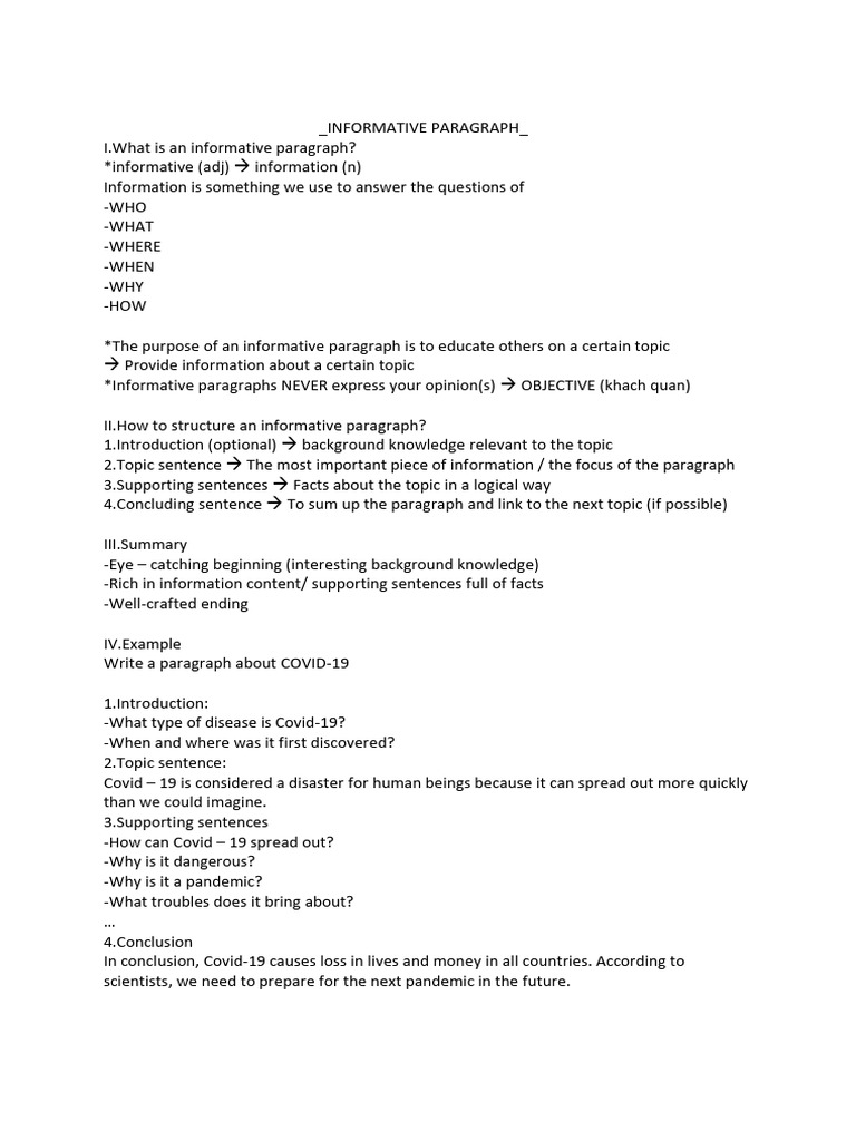 Informative Paragraph | PDF