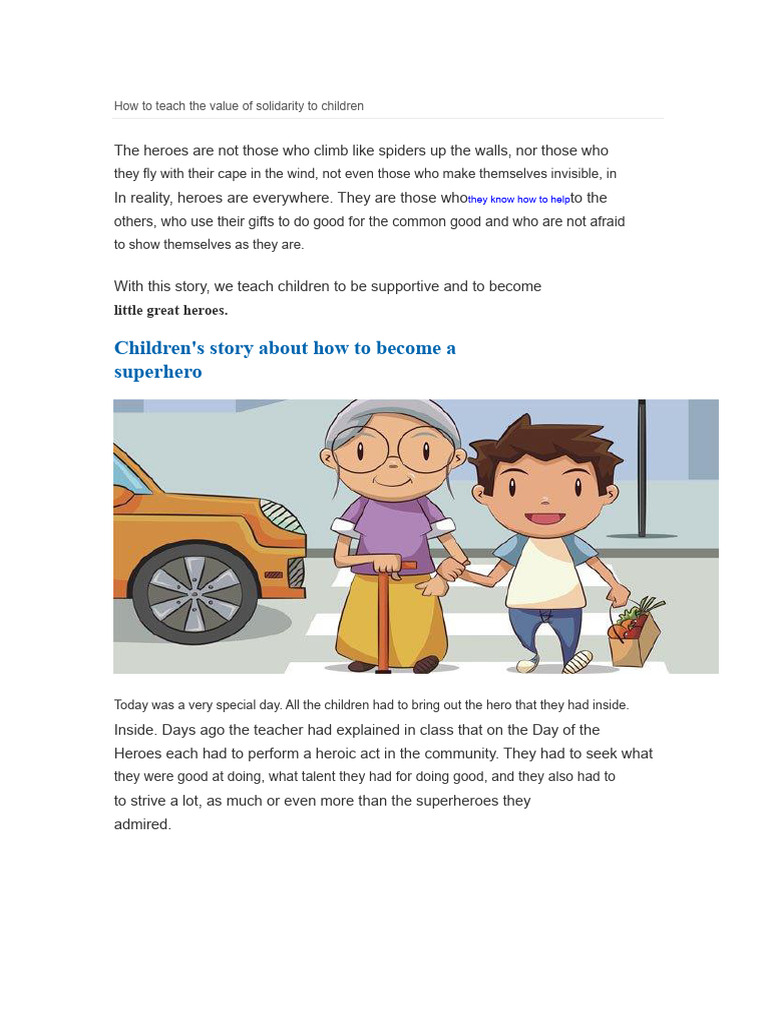 How To Teach The Value of Solidarity To Children | PDF