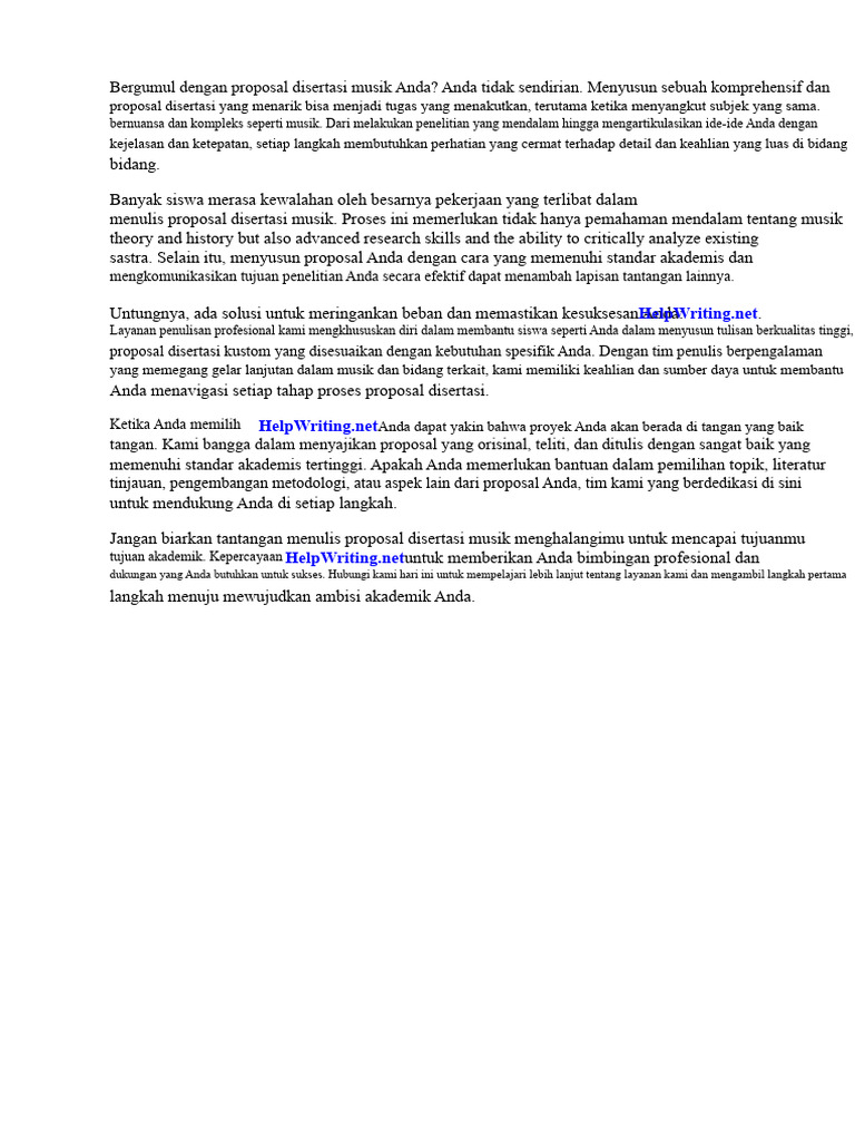 Contoh Proposal Disertasi Musik | PDF