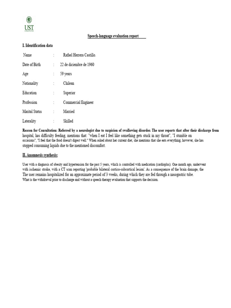 Adult Dysphagia Report and Plan | PDF | Clinical Medicine | Diseases ...