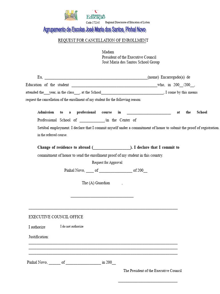 Request Cancellation Enrollment | PDF
