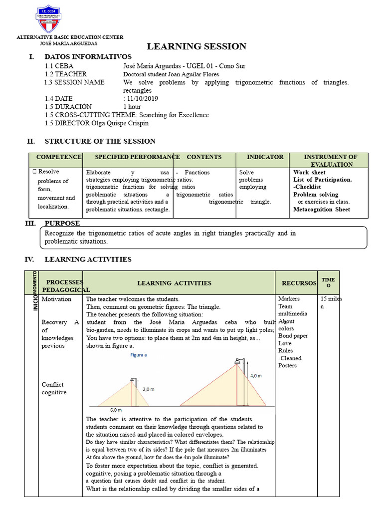 learning session.docx | PDF | Trigonometry | Triangle