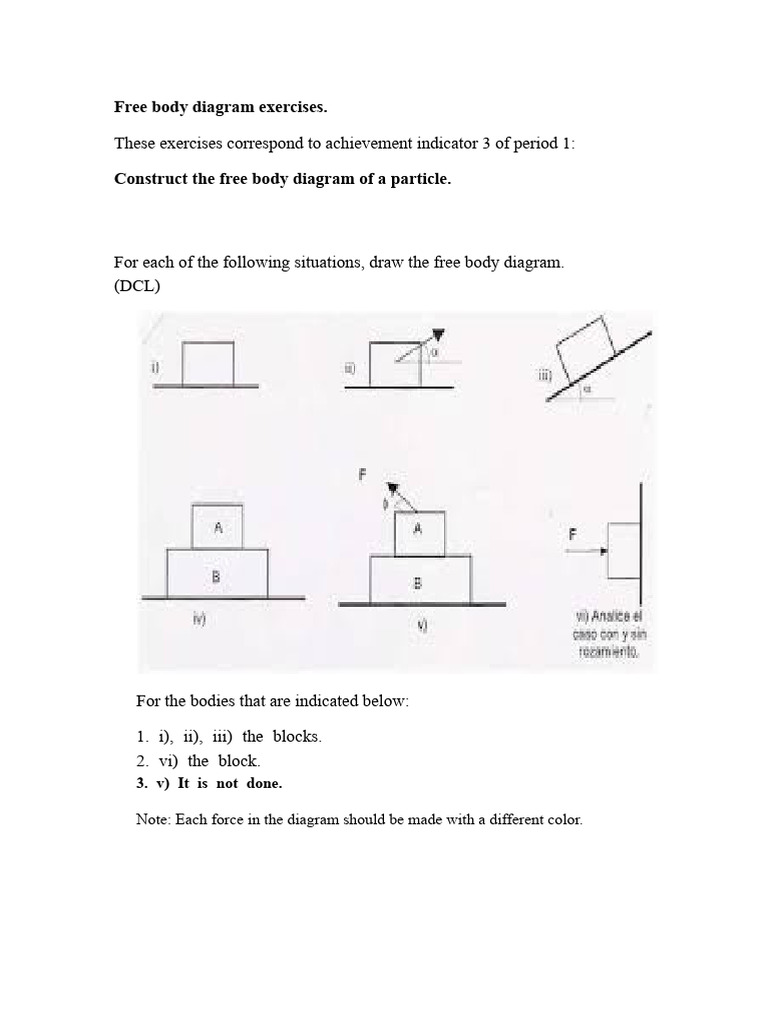 Free Body Diagram Exercises | PDF