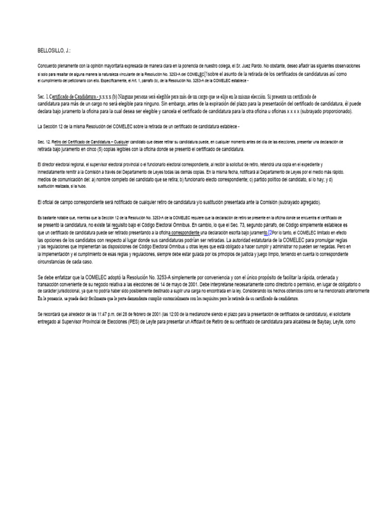 Retiro del Certificado de Candidatura | PDF