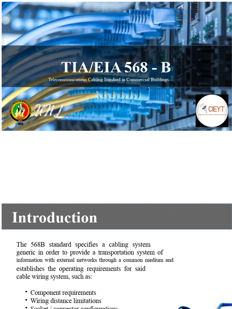 Structured Cabling Standard Exhibition TIA/EIA 568-B | PDF ...