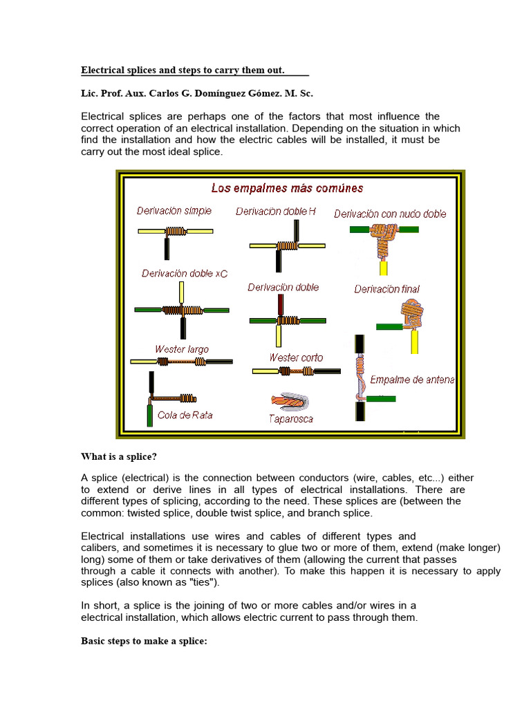Guide to Electrical Splices and Techniques | PDF | Electrical Connector ...