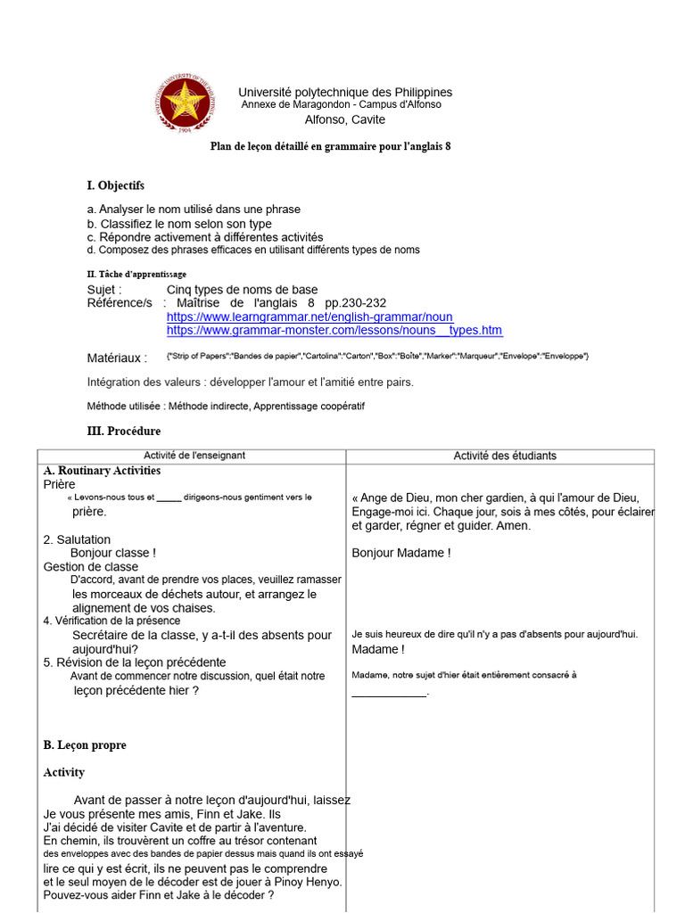Leçon de grammaire : Types de noms en anglais | PDF | Linguistique