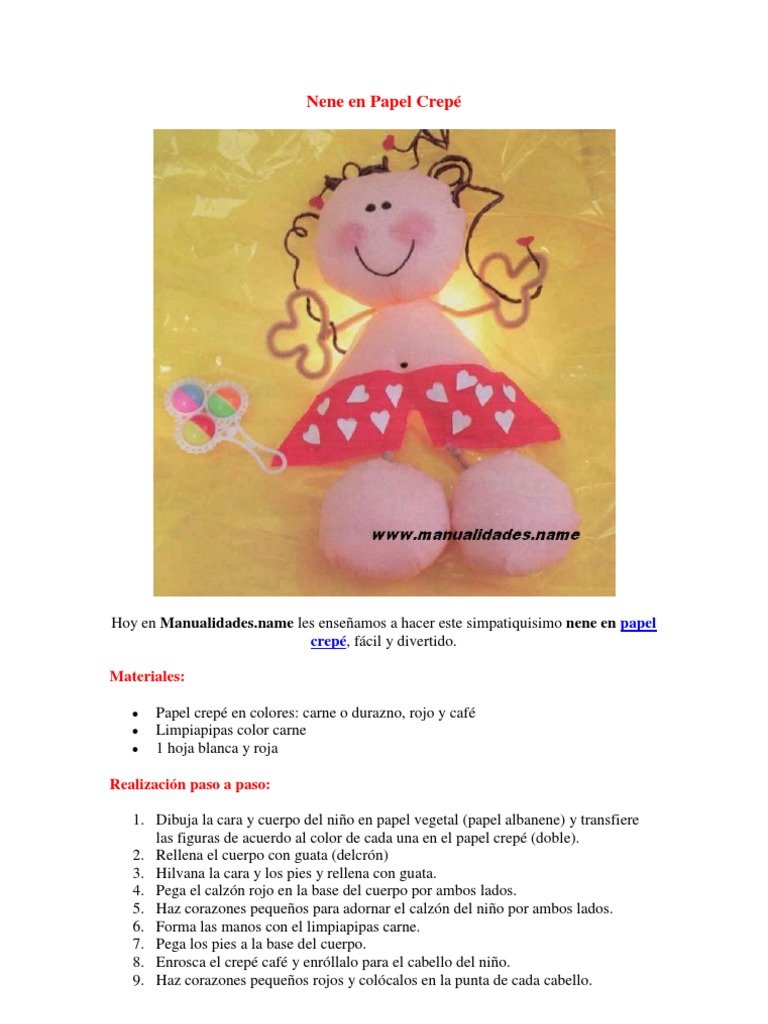 Figuras Rellenas de Papel Crepe | PDF | Amarillo | Color