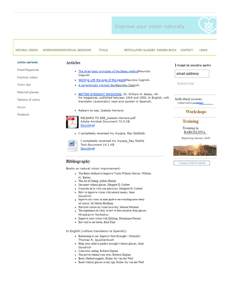 Articles and books - Bates method natural vision | PDF | Vision | Light