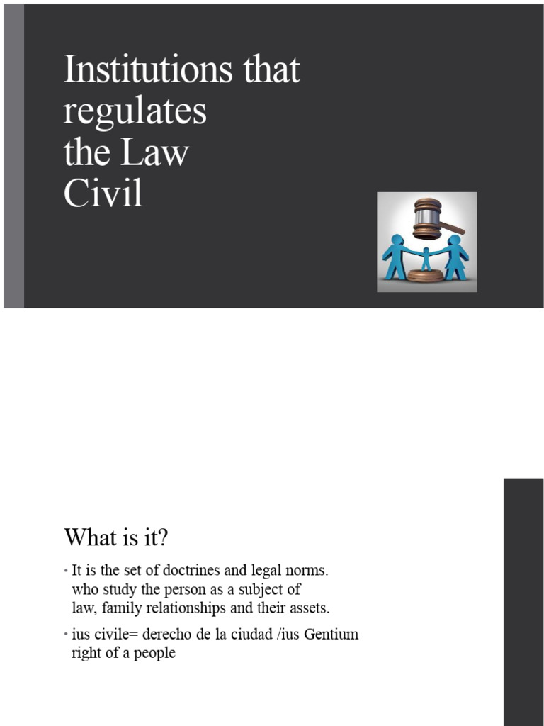Civil Law Institutions That Regulate Civil Law | PDF | Family | Marriage