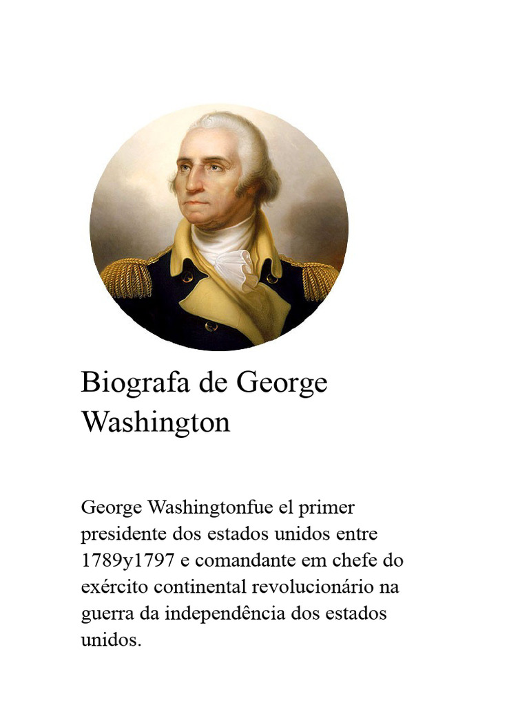 Biografia de George Washington | PDF | George Washington | Guerra ...