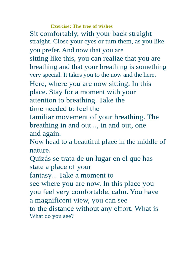 Exercise The Tree of Wishes | PDF