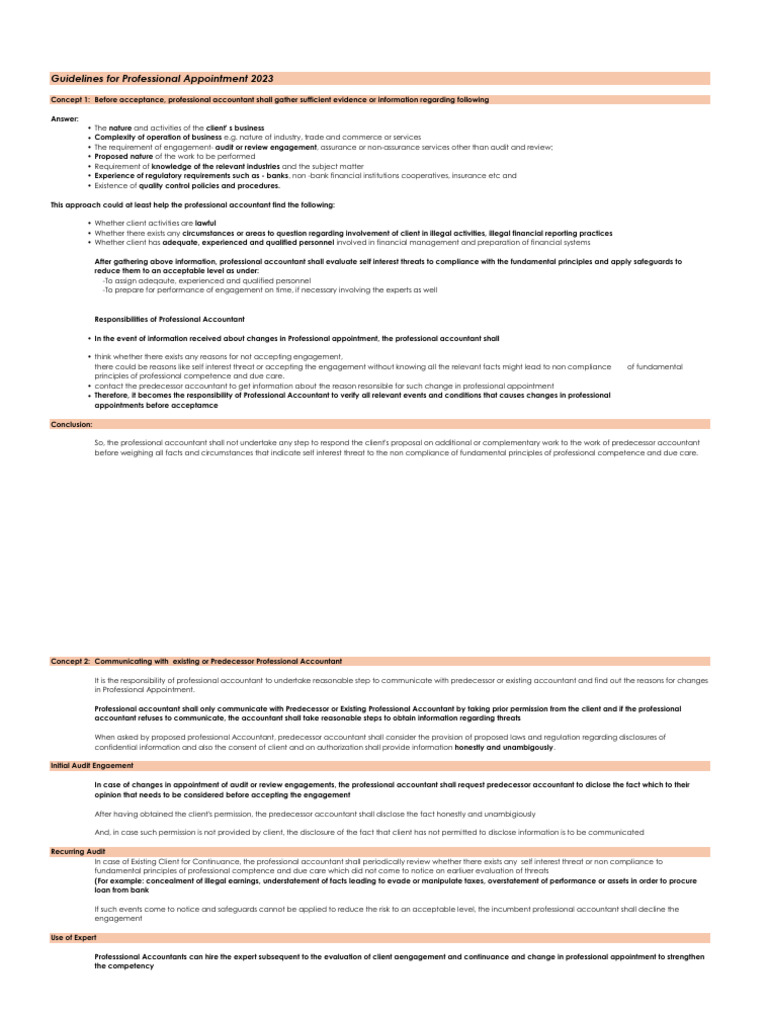 Professional Appointment 2023 | PDF | Audit | Reason