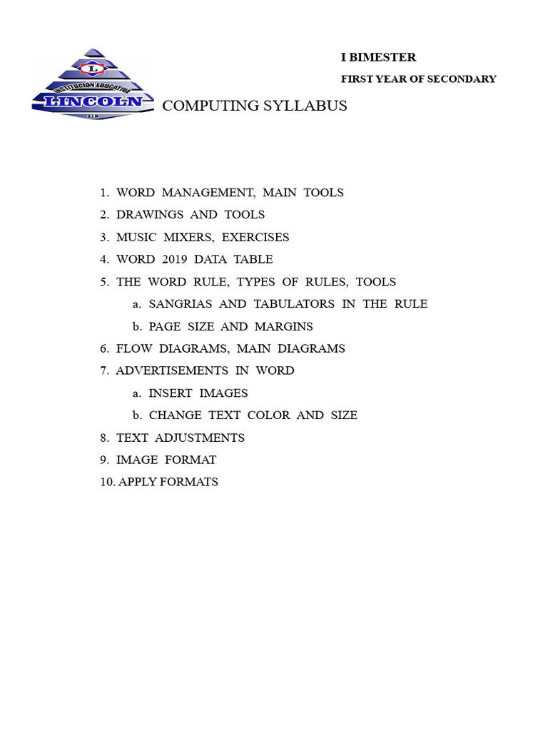 Secondary Computing Syllabus Overview | PDF | Spreadsheet | Microsoft Excel