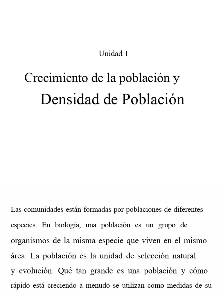 Crecimiento Poblacional, Densidad Poblacional | PDF