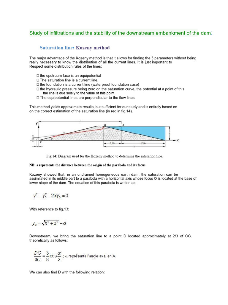 Study of Infiltrations and The Stability of The Downstream Slope of The ...