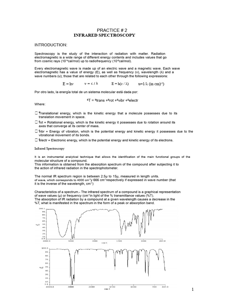 2.- INFRARED SPECTROSCOPY | PDF | Amine | Spectroscopy