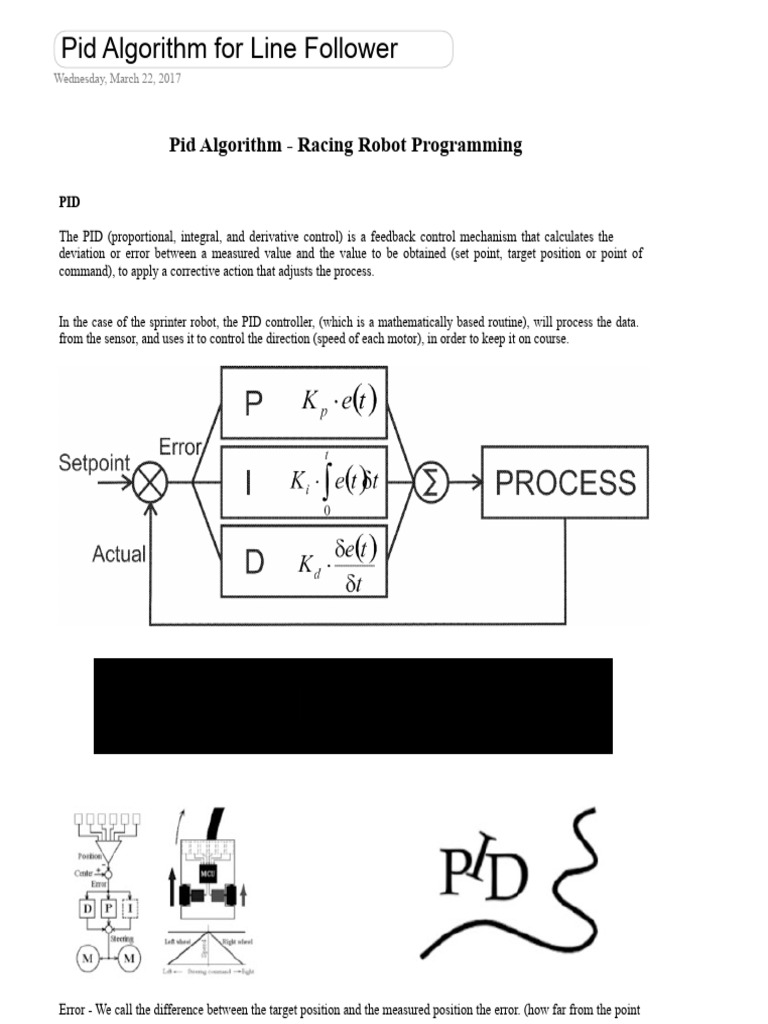 PID Control for Line Following Robots | PDF