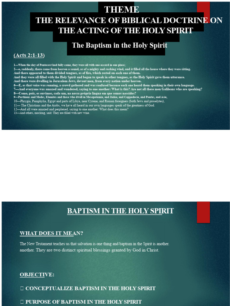 Understanding Holy Spirit Baptism | PDF | Baptism With The Holy Spirit ...