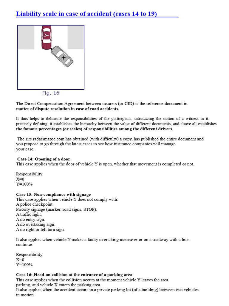 Liability Scale in Case of Accident (Cases 14 To 19) | PDF | Traffic ...