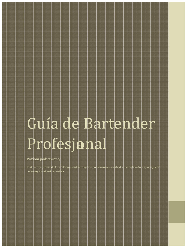 Przewodnik Dla Profesjonalnego Barmana PDF | PDF
