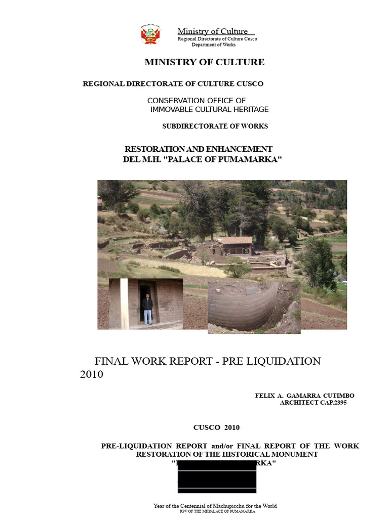 FINAL REPORT PUMAMARKA - 2010 (Part 1) | PDF