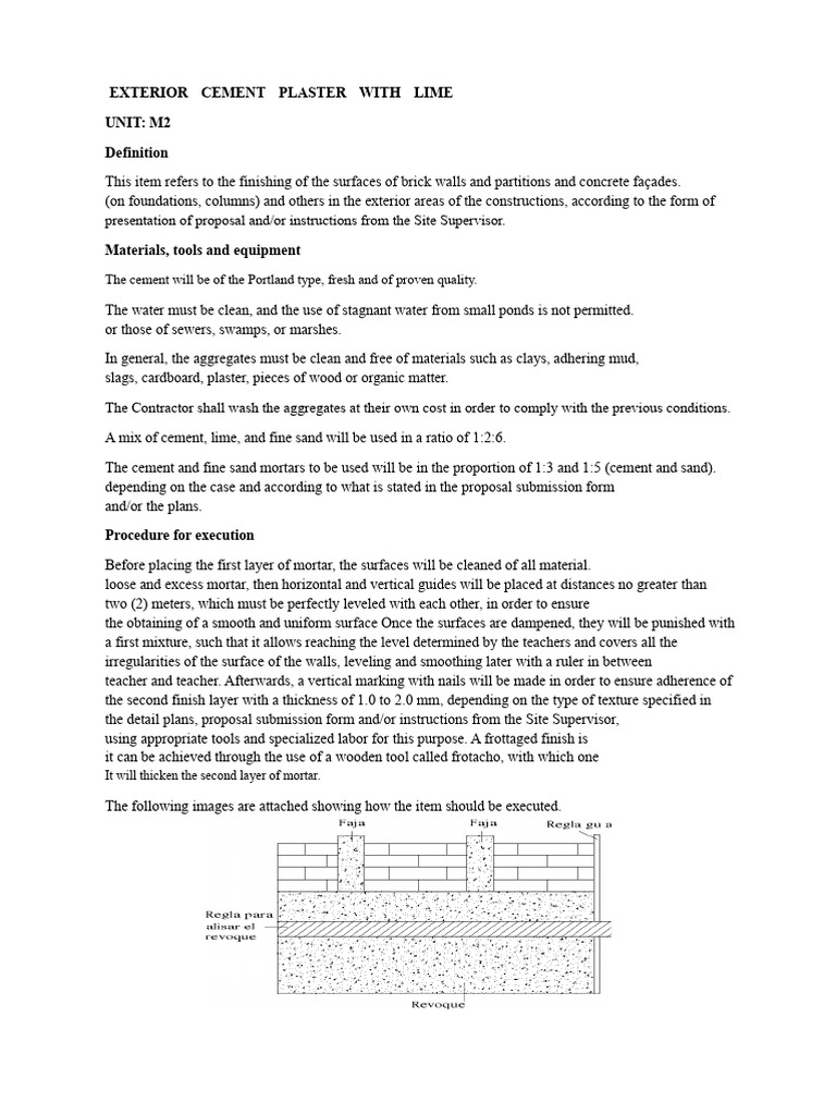 Exterior Cement Plaster With Lime | PDF | Plaster | Concrete