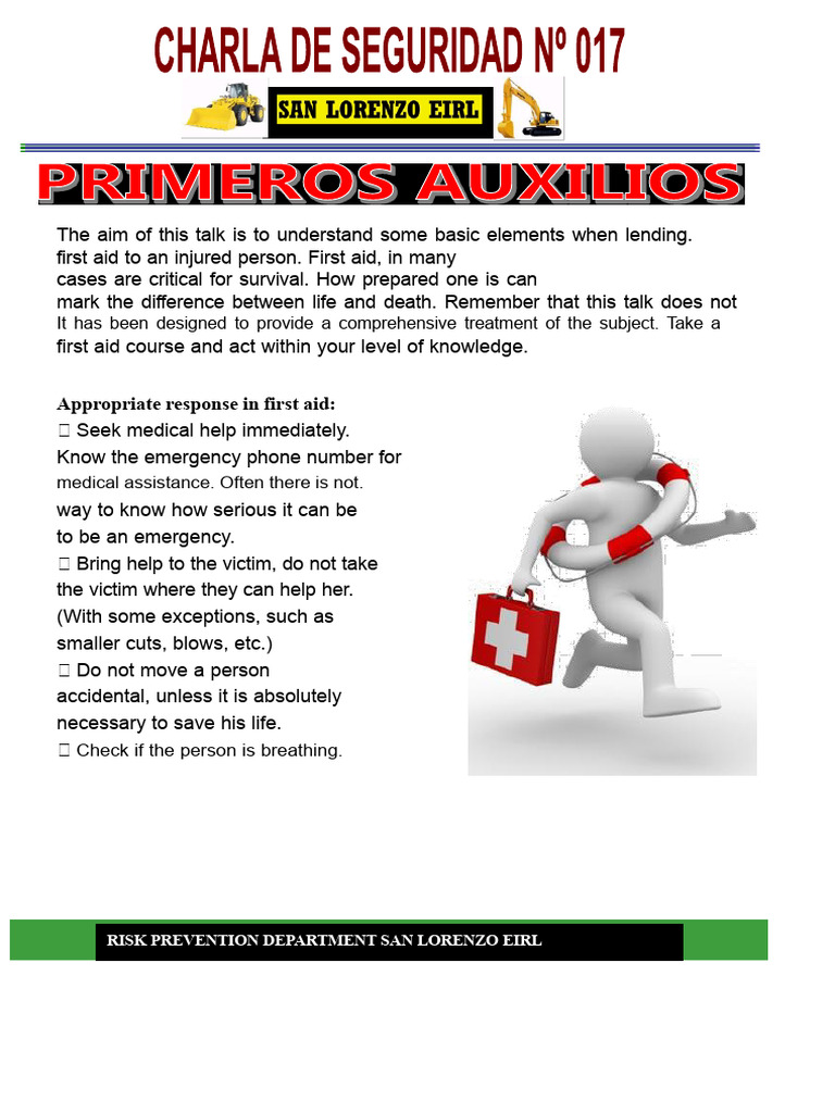 Safety Talk No. 017 First Aid | PDF
